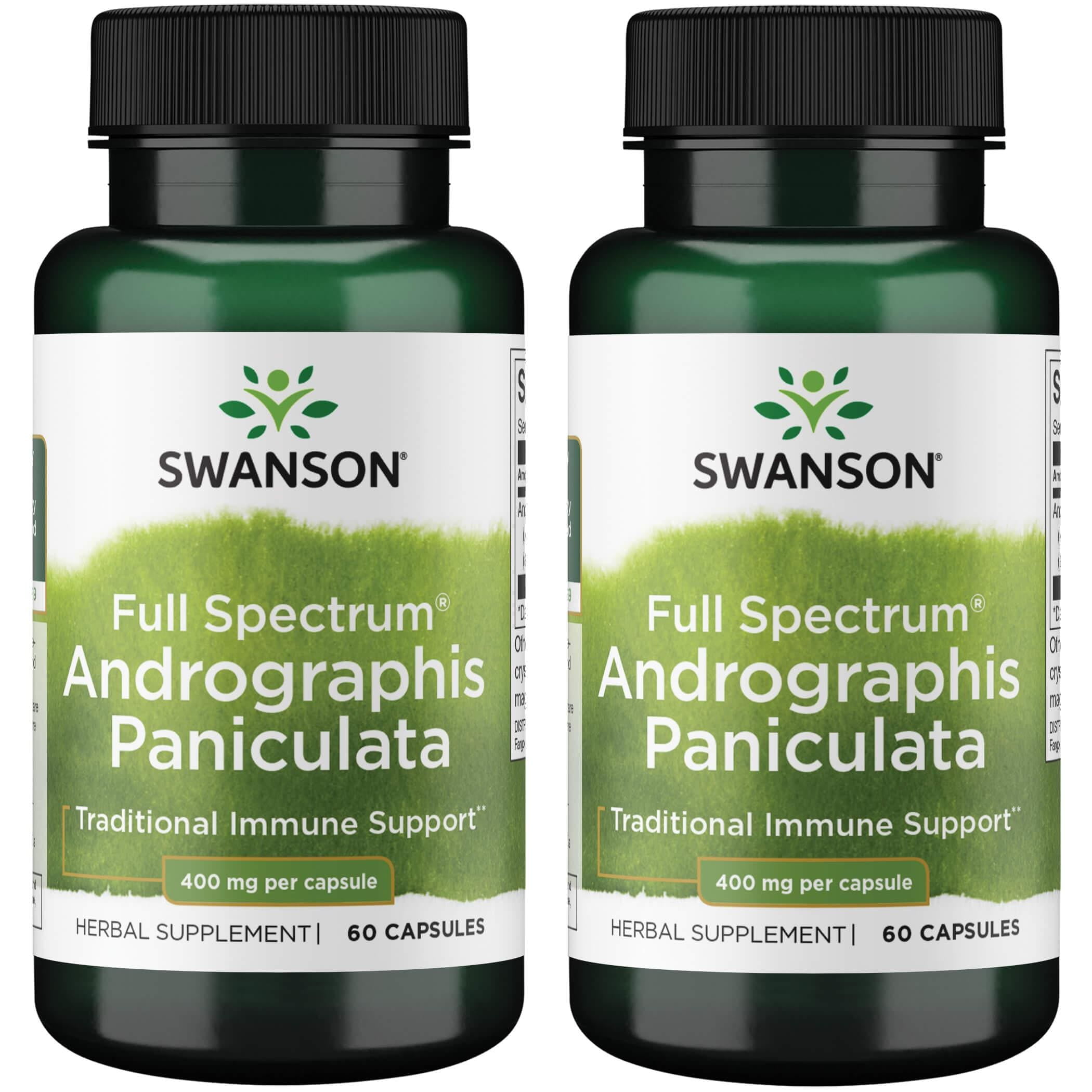 Swanson Full Spectrum Andrographis Paniculata 400 mg 60 Caps 2 Pack ...