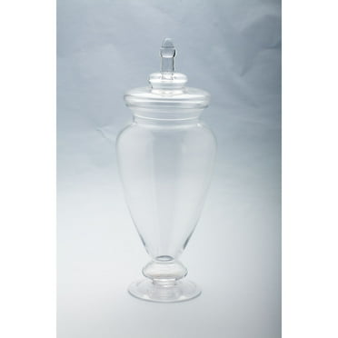 CC Home Furnishings 18.5" Amber and Silver Globe Shaped Glass Jar with ...