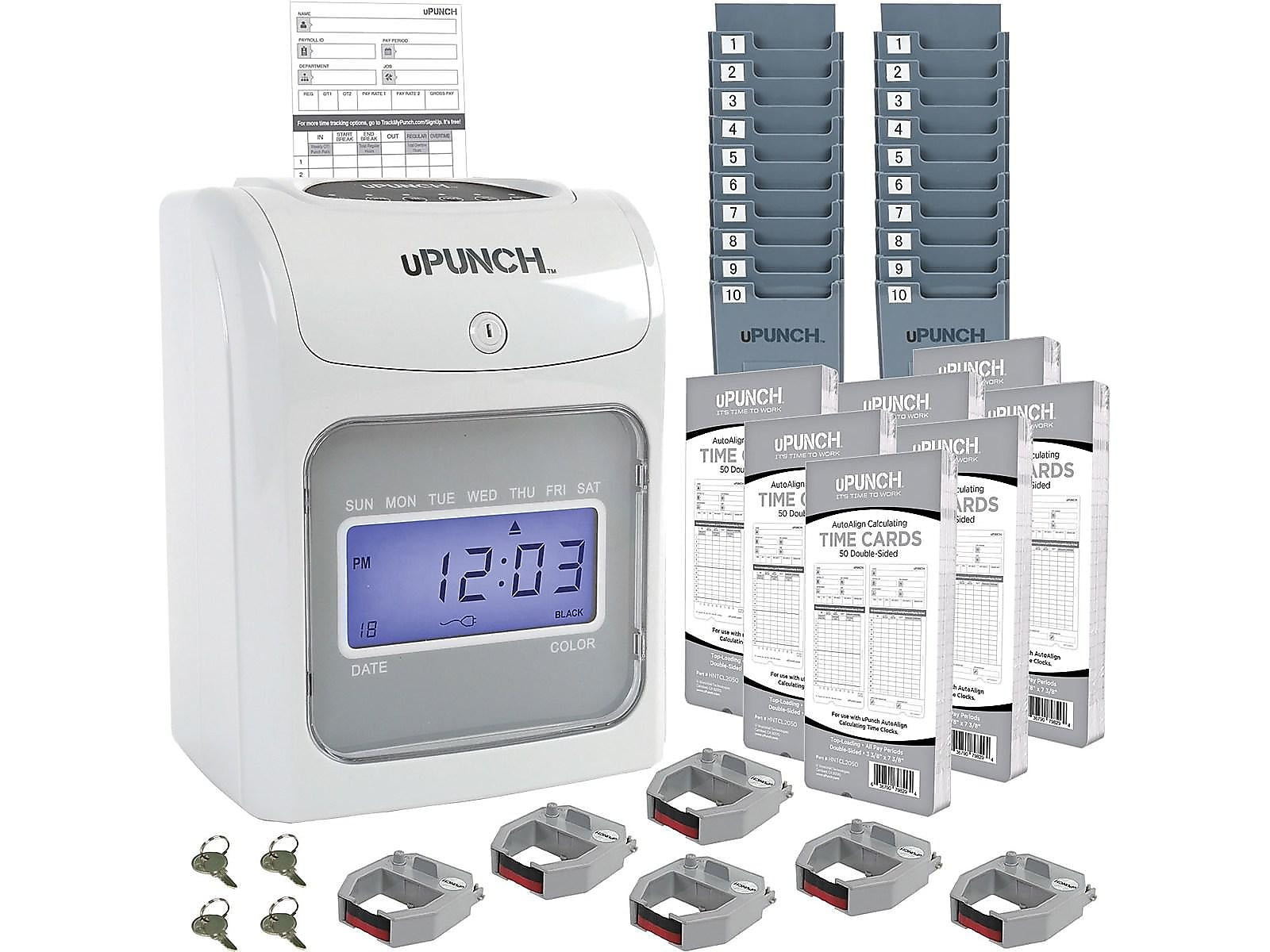 uPunch Electronic Calculating Bundle Punch Card Time Clock System ...