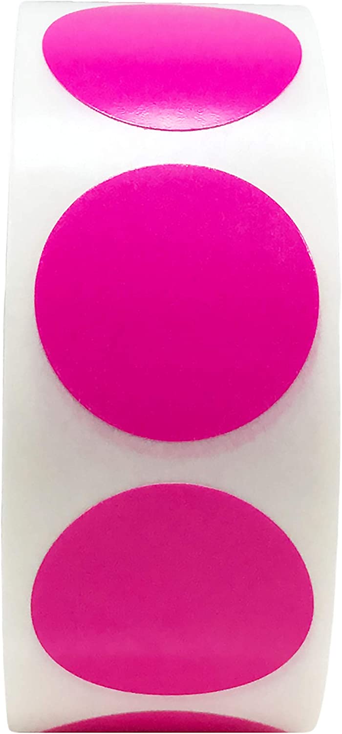 Hot Pink Color Coding Labels for Organizing Inventory 0.75 Inch Round ...