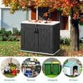 Outdoor Horizontal Storage Shed with X-Shaped Lockable Door, 35 Cu Ft ...