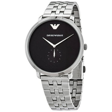 Emporio Armani Men's Chronograph Classic Black Leather Strap Analog ...