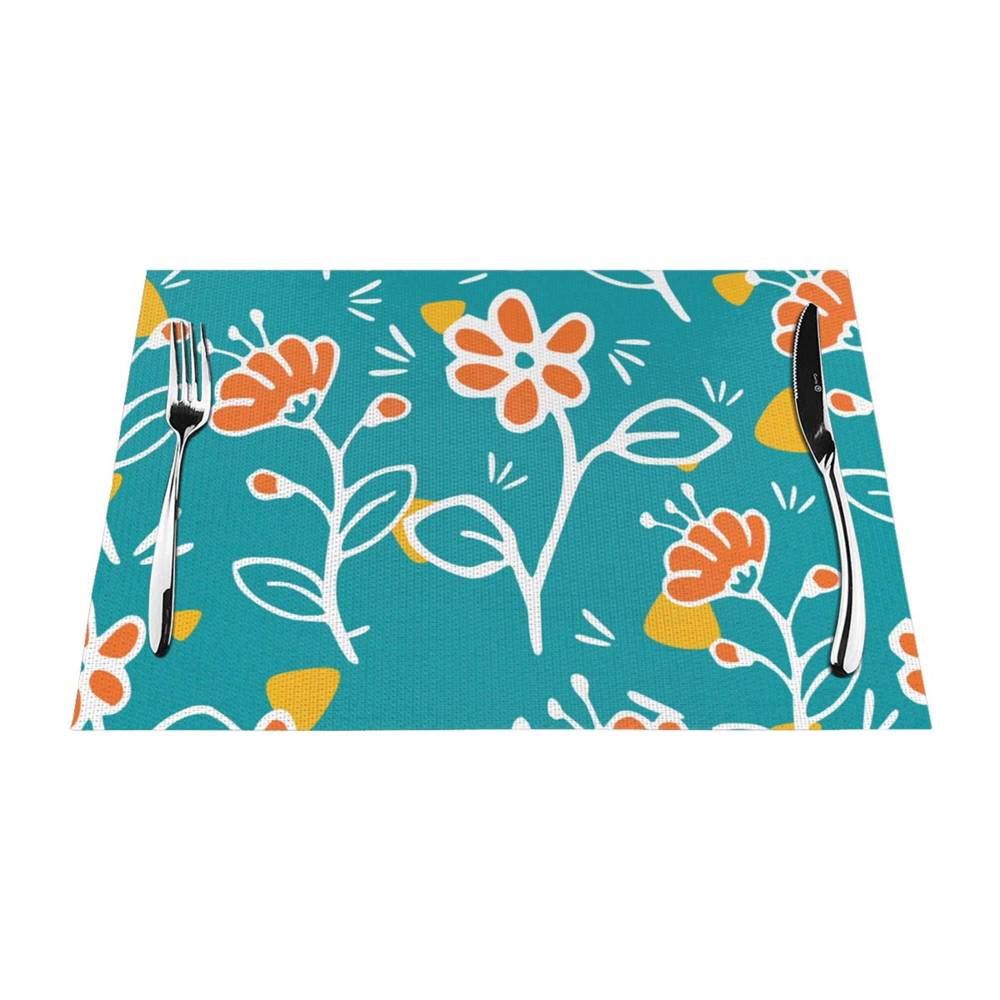 YFYANG Washable Heat-Resistant Placemats, 70% PVC/30% Polyester, Green ...