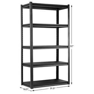 Juggernaut Storage 72 Inch 5 Shelf Plastic Utility Shelving Storage ...