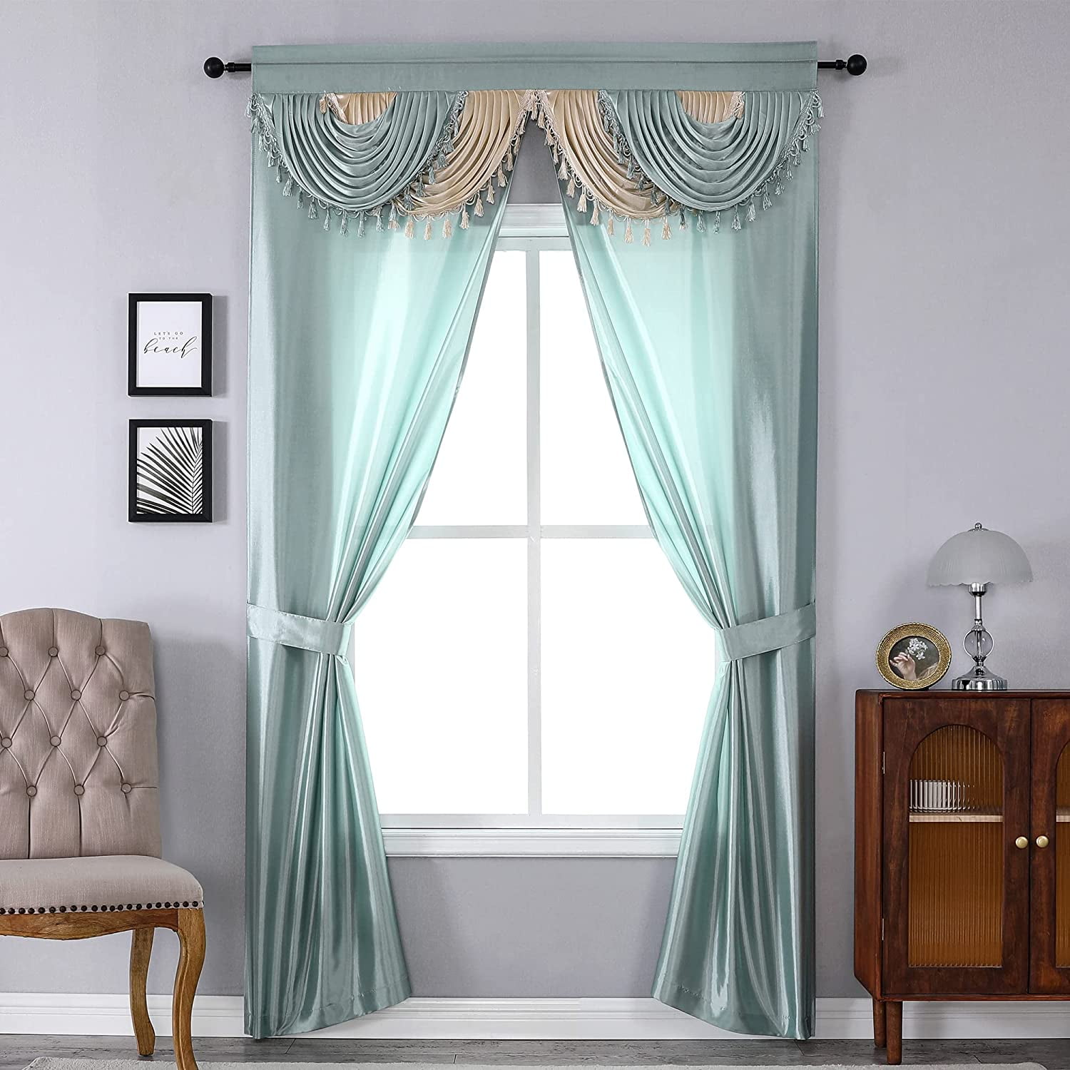 Regal Home Collections Amore Curtains 5-Piece Window Curtain Set - 54 ...