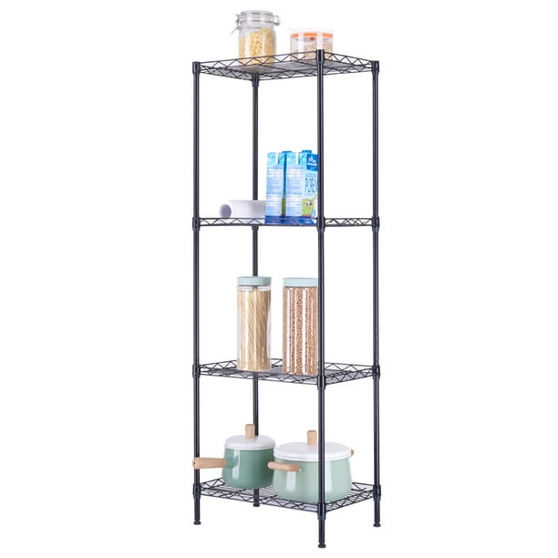Gxzs 4 Tier Adjustable Storage Shelf, Metal Storage Rack Wire Shelving ...