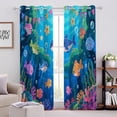 Blackout Curtains Colorful Cute Fish Ocean Corals Algae, 3D Printed ...