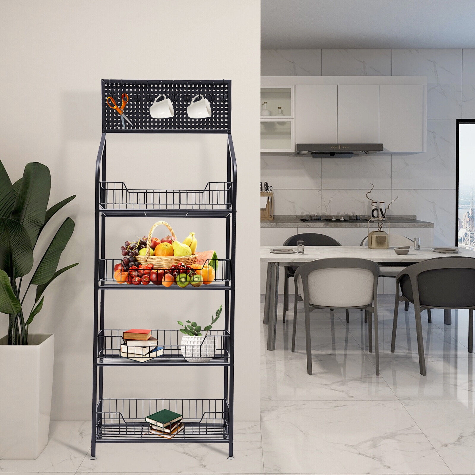 4Tier Large Capacity Storage Steel Rack Kitchen Steel Wire Shelving ...