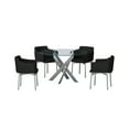 Chintaly Contemporary Dining Table w/ Clear Round Glass Top - Walmart.com