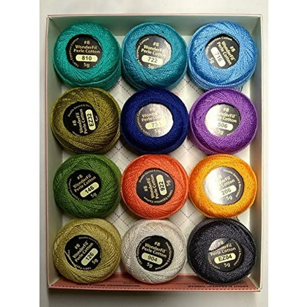 Wonderfil Eleganza #8 Perle Cotton Embroidery Thread Sampler Collection ...