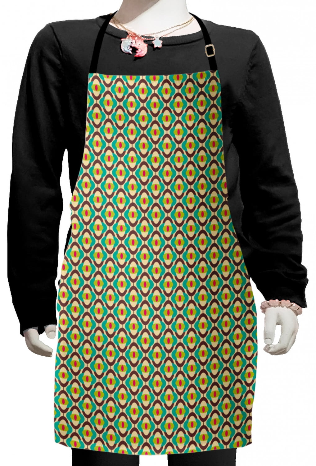 Retro Kids Apron, Funky Groovy Pattern with Repeated Concentric Ovals ...