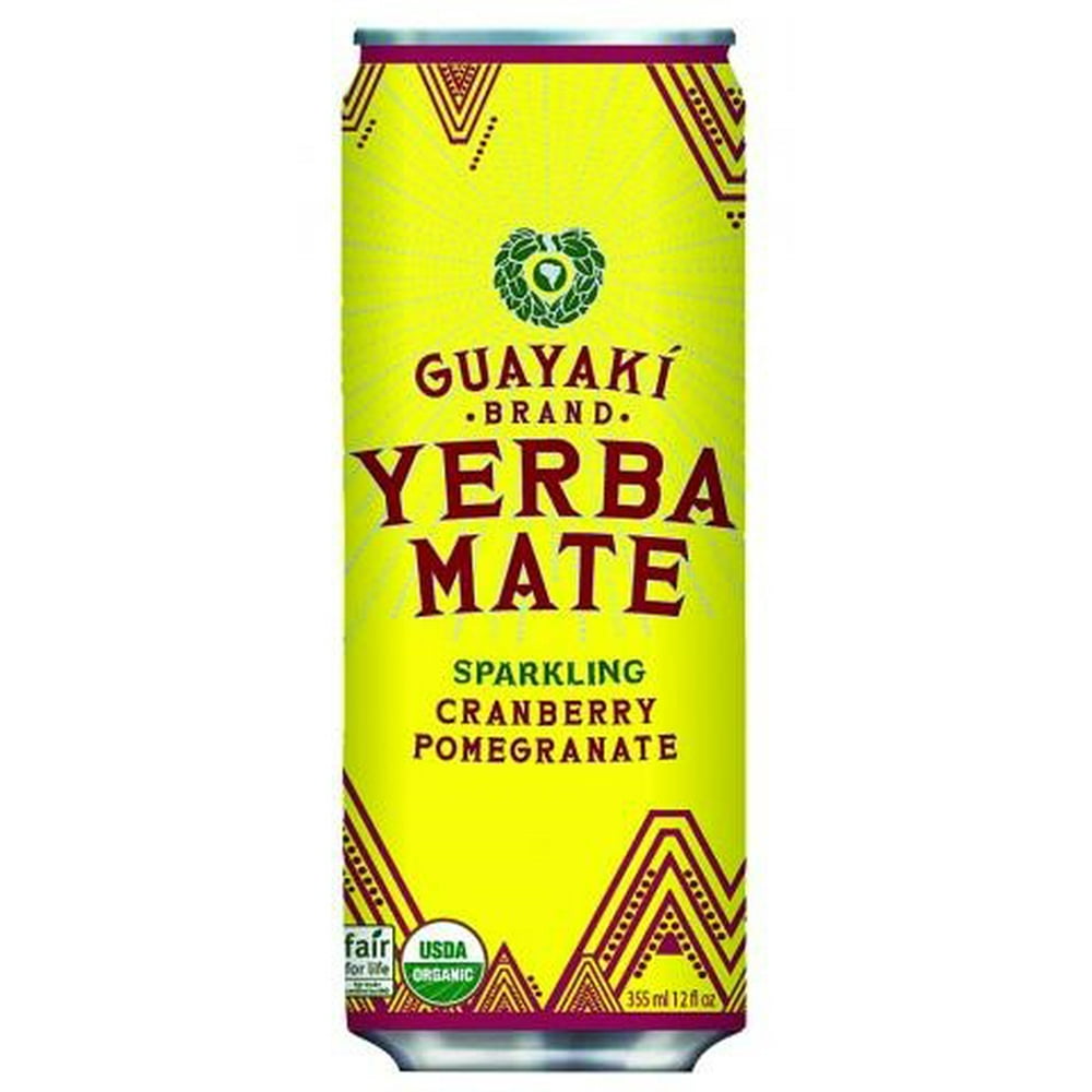 Guayaki - Yerba Mate Sparkling Cranberry Pomegranate, 12 Fl Oz ...