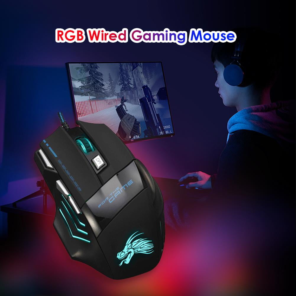 5 uds. Mouse Gaming 7-Color Retroiluminación DPI Ajustable Con Cable ...