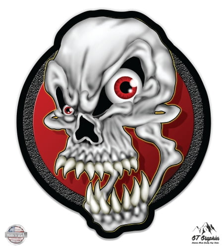 Skull Evil - 3" Vinyl Sticker - For Car Laptop I-Pad Phone Helmet Hard ...