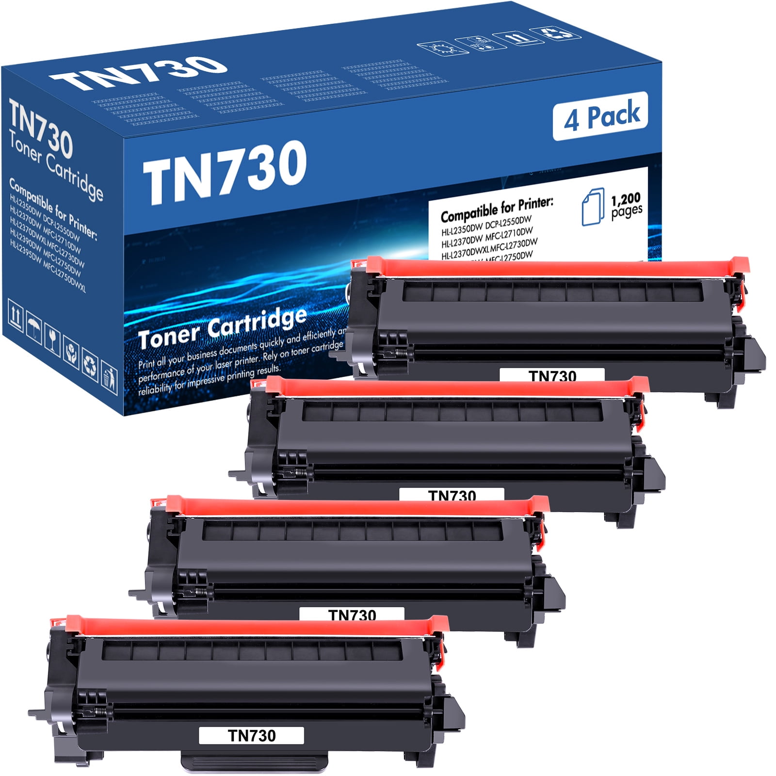 TN730 Toner Cartridge Replacement for Brother TN-730 TN760 HL-L2350DW ...