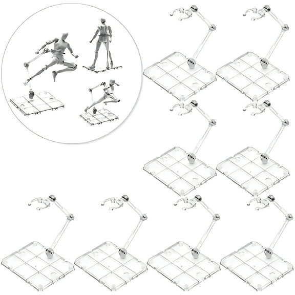 Etereauty Adjustable Clear Action Figure Display Stands 4pcs, PVC, 9 ...