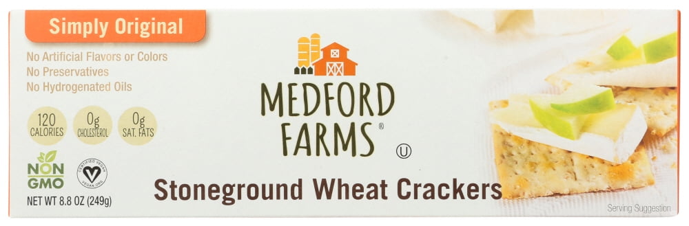 Medford Farms Stone Ground Wheat Crakers Original, 8.8 Oz, Pack Of 12 ...