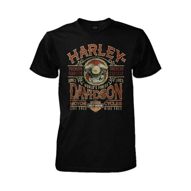 Harley-Davidson Men's Relic Distressed Short Sleeve Crew T-Shirt, Black (3XLT), Harley Davidson ...
