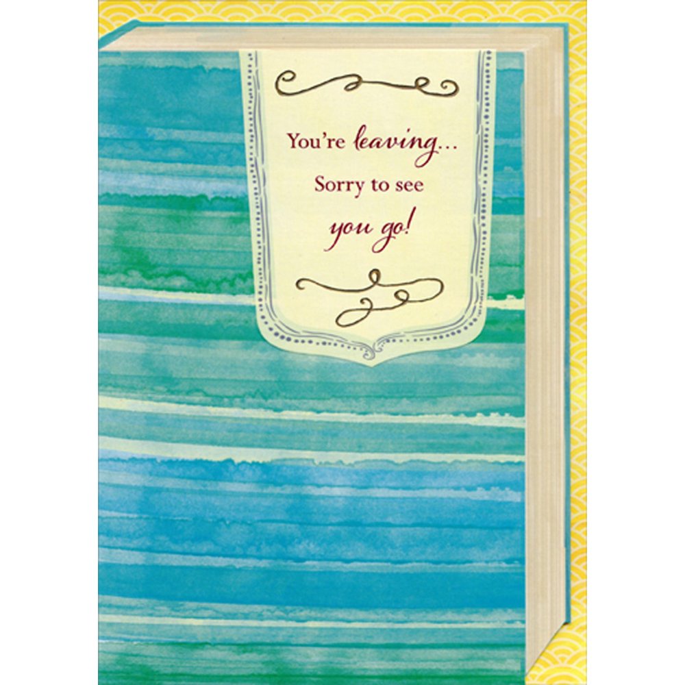 Designer Greetings You're Leaving Book Cover Die Cut Short Fold Goodbye ...