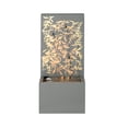 Leaf Cutout Water Wall Fountain, 30.71 Inch Light Gray Outdoor Water ...