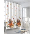 Autumn Shower Curtain 72"W x 96"L Pumpkin Deciduous Biscuits Desserts ...