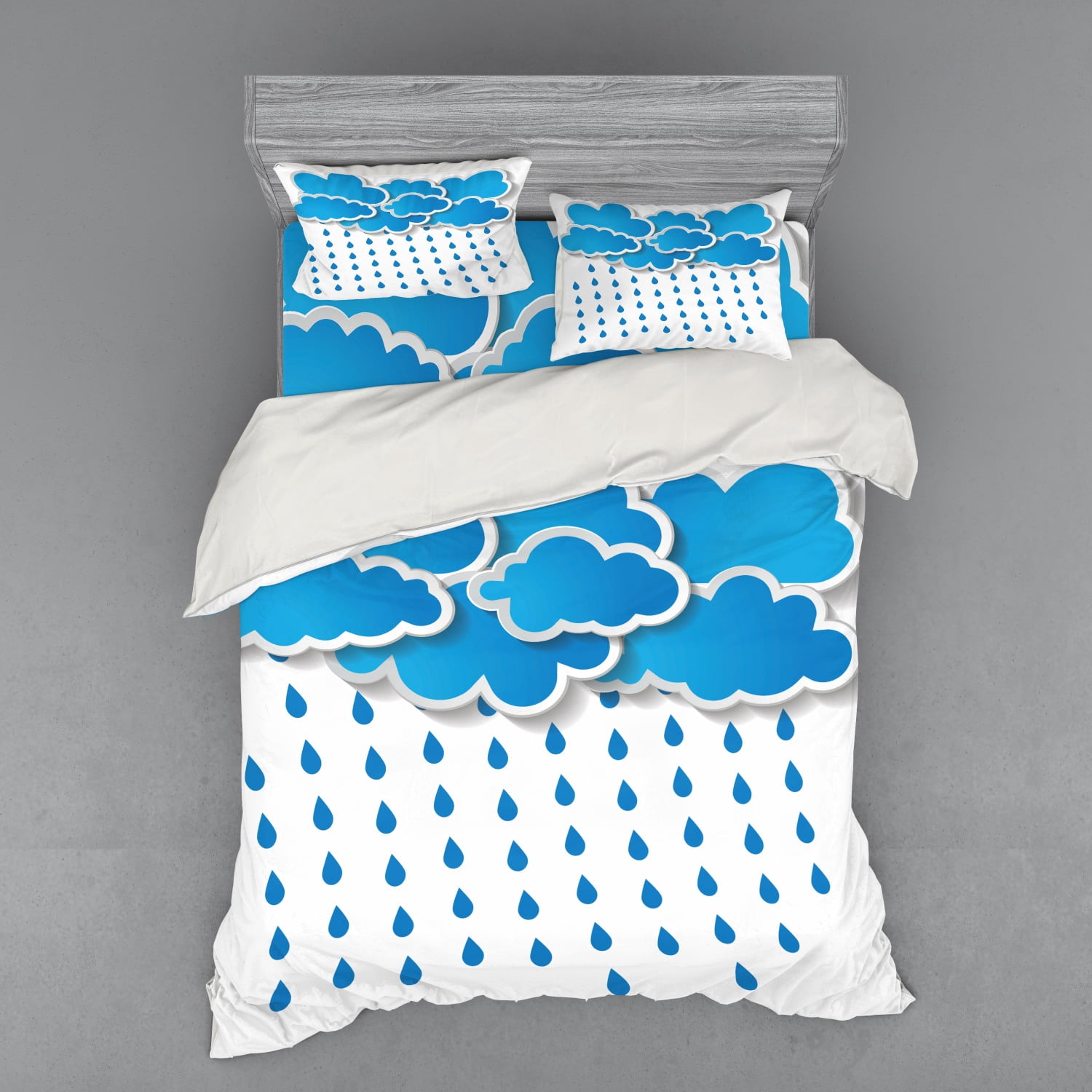 Rain Duvet Cover Set, Trippy Convective Cloud Group Like Savannah ...