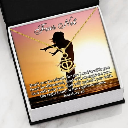 The Lord is With You Religious Gift Isaiah 41:10 Anchor Necklace ...