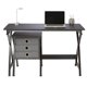 Realspace® X-Cross 48"W Computer Desk With File Cabinet, Black ...