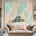 Coastal Turquoise Swag Curtains Valance For Kitchen Windows, Ocean ...