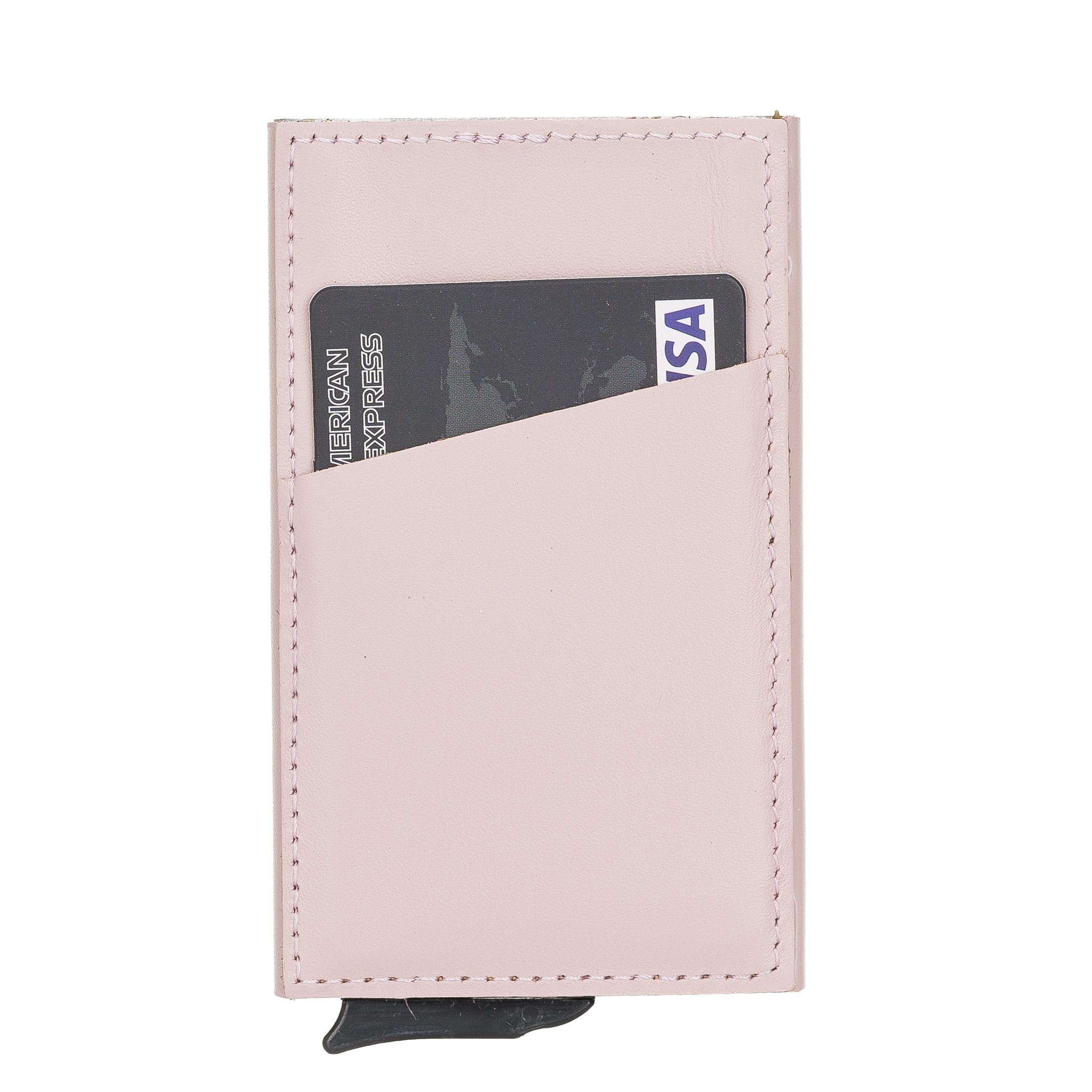 Full Grain Leather Mechanical Pop Up Card Holder With RFID - Walmart.com