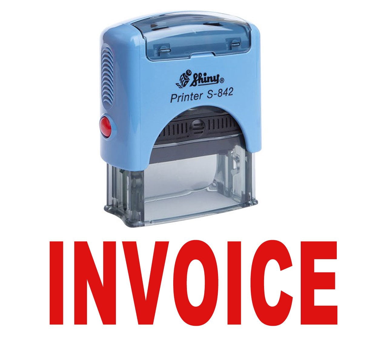 INVOICE Self Inking Rubber Stamp Office Stationary Custom Shiny Stamp ...