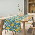 Blue Tiles Lemon Table Runner Summer Fruit Chic Kitchen Dinner Runner ...
