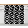 Abstract Leaf Cabinet Curtains 10" W x 11" L Abstract Geometric Black ...