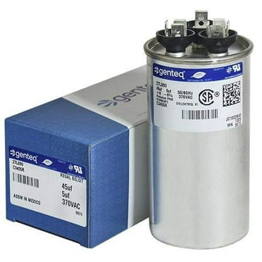 PowerWell 45+5 MFD Capacitor for AC, Heat Pump - Dual Run, 370/440 Volt - Lasts 5 Years ...