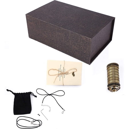 Junmo Da Vinci Code Lock Box, Metal Romantic Locket Password Lock Box ...