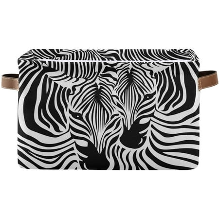 IYEFENG Zebra Animal Print Storage Basket Bin Large Fabric Toys Storage ...
