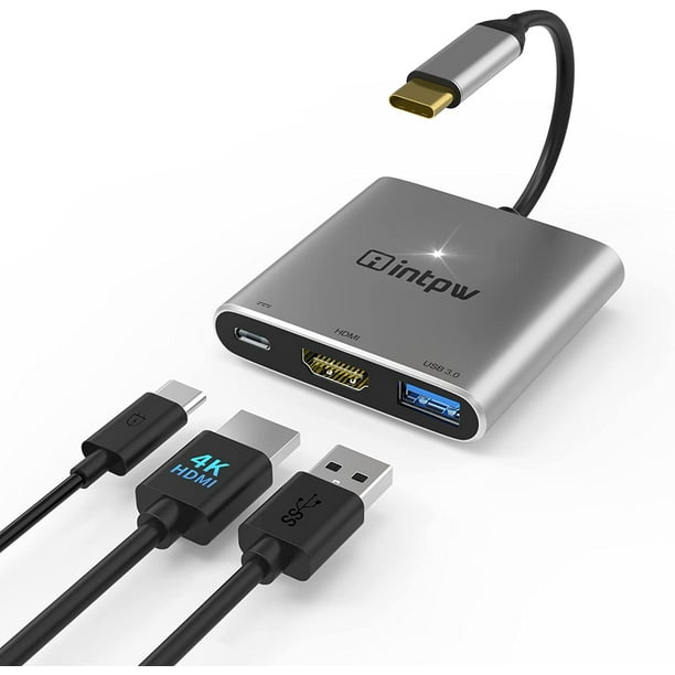 USB C to HDMI Multiport Adapter 4K@30Hz, Type C Thunderbolt 3 to HDMI ...