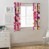 Your Zone Pink Horsey Room Darkening Grommet Top Single Window Curtain ...
