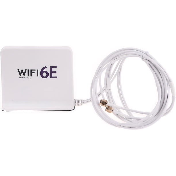 Antena WiFi Tribanda, 2,4GHz + 5GHz + 6GHz, Omnidireccional, con Cable ...