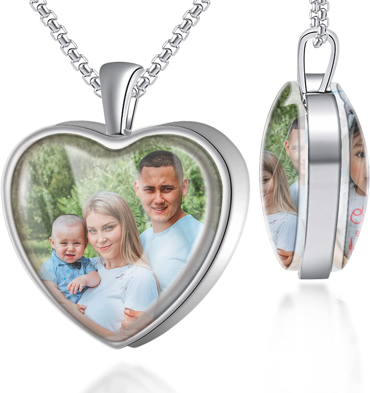 HANRU Double-sides Picture Necklace Personalized Photo for Women Men ...