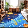 Astronomy Washable Area Rugs 2.7'x5', Planets Saturn Sun Stars Galaxy ...