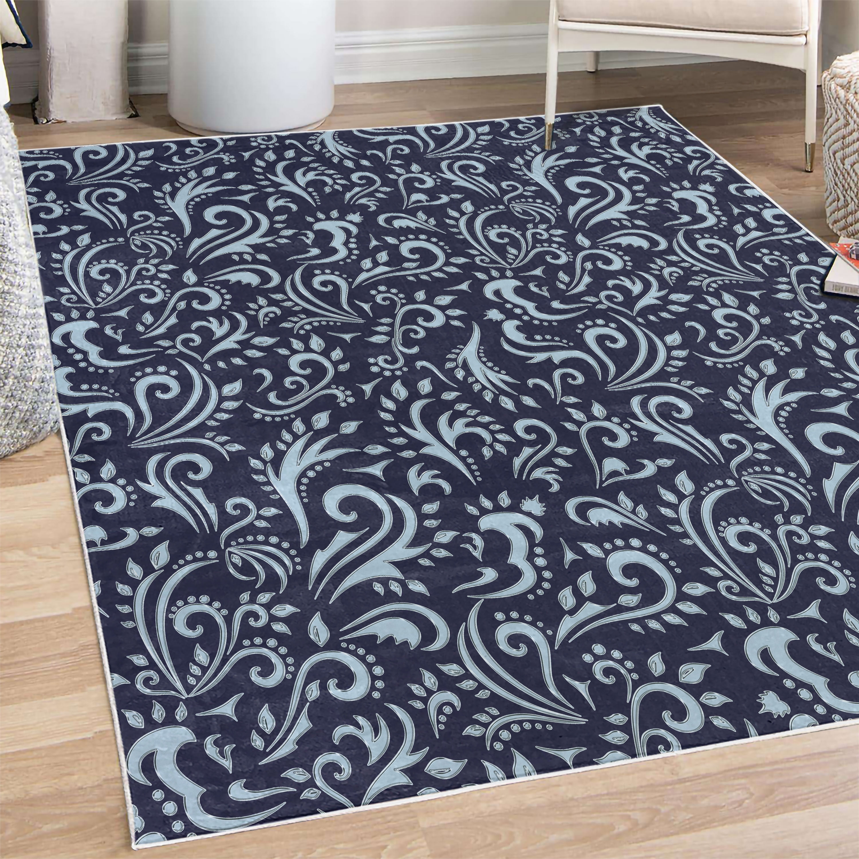 Vintage Decorative Rug, Monochrome Style Classic Victorian Inspired ...