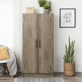 "Prepac Elite Wooden Storage Closet, 2-Door Freestanding Wardrobe ...