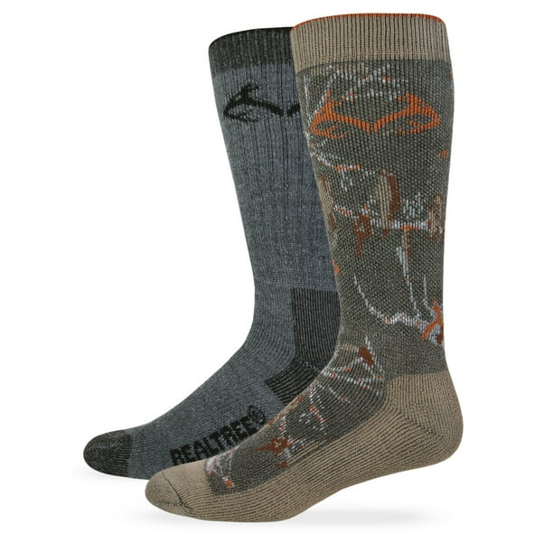Realtree - Realtree Mens Socks, Camo Merino Wool Outdoor Cushion Boot ...