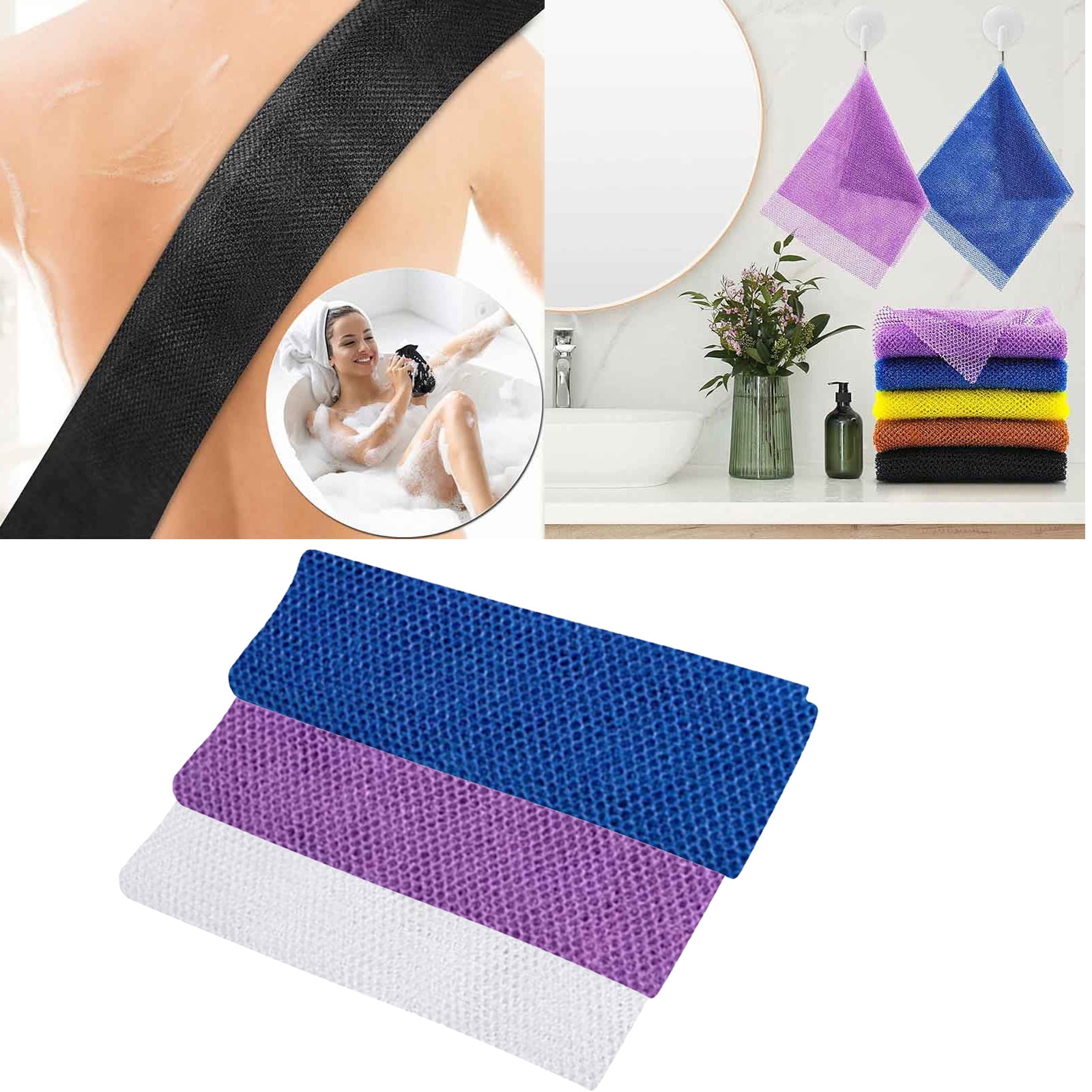 YiFudd Bath Sponge African Net Long Net Bath Sponge Exfoliating Shower ...