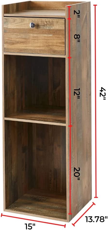 DormCo Yak About It Extra Tall Bookcase Table - Rustic - Walmart.com