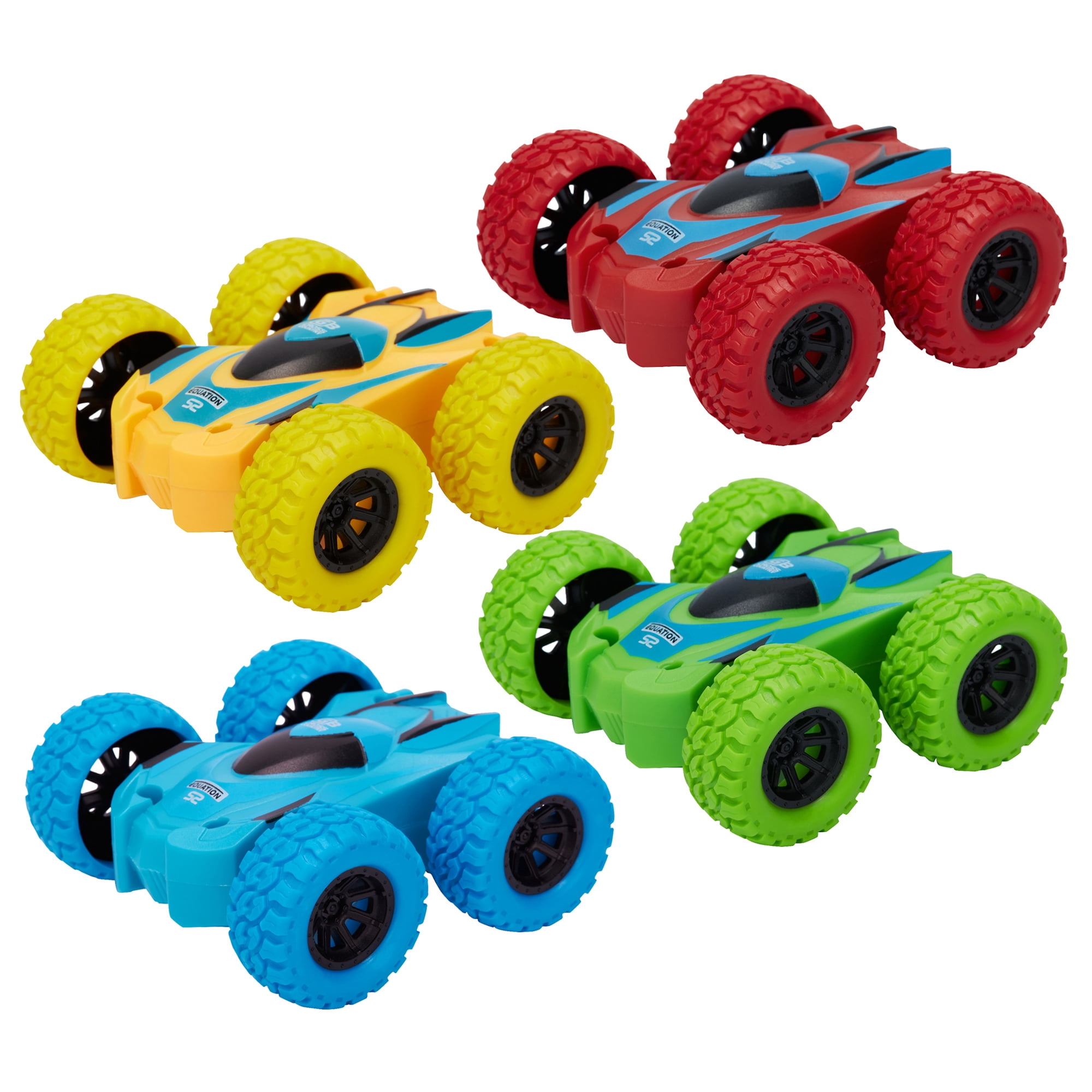 SHCKE 4-Pack Double - Sided Friction Powered Car Toys Pull Back Cars ...