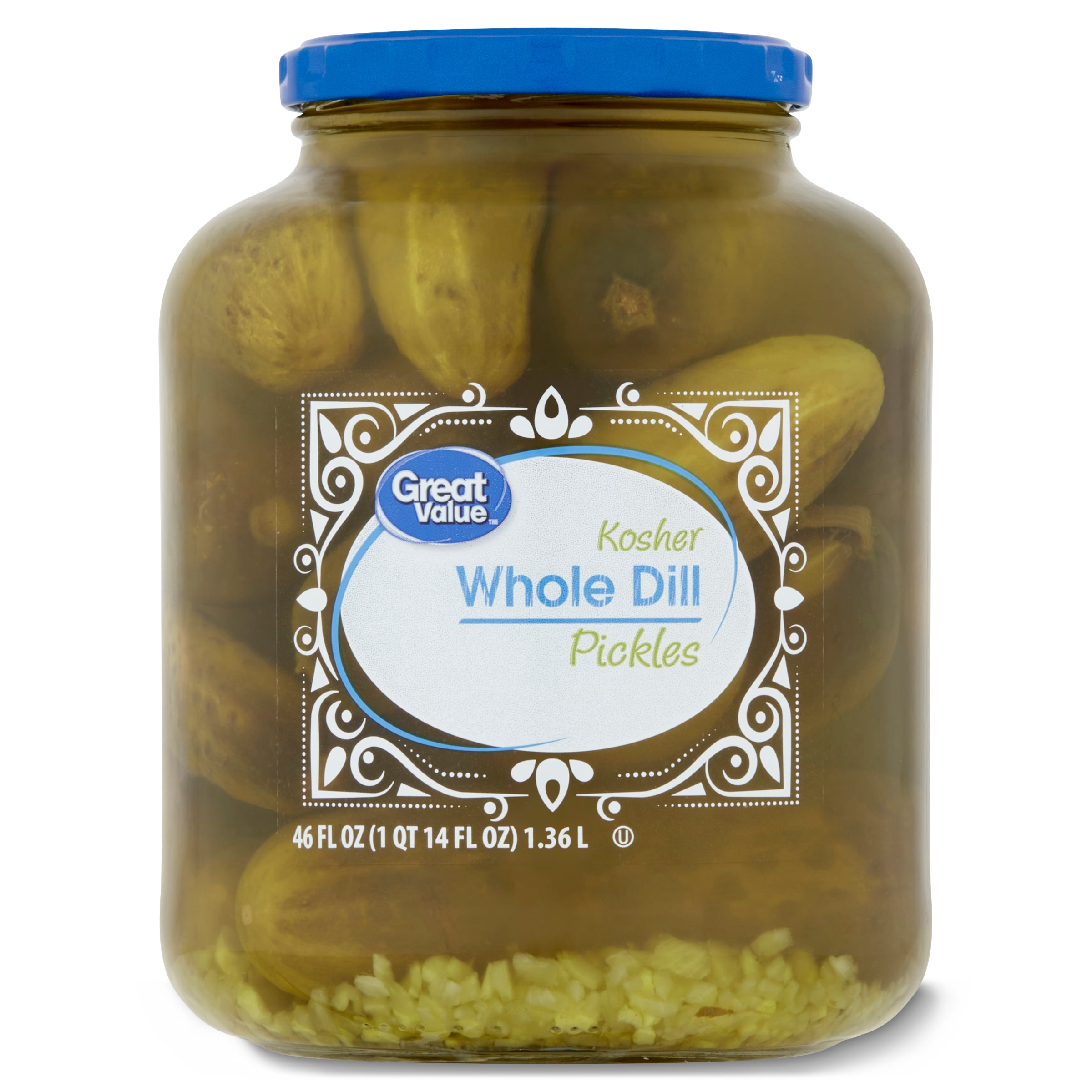 Great Value Kosher Whole Dill Pickles, 46 oz - Walmart.com