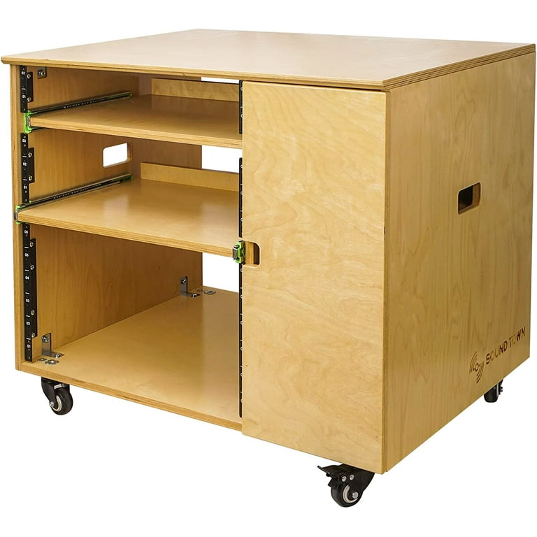 SDRK-CR11 DIY 11U Plywood Studio Rack W/ Slide-Out Trays,, 54% OFF