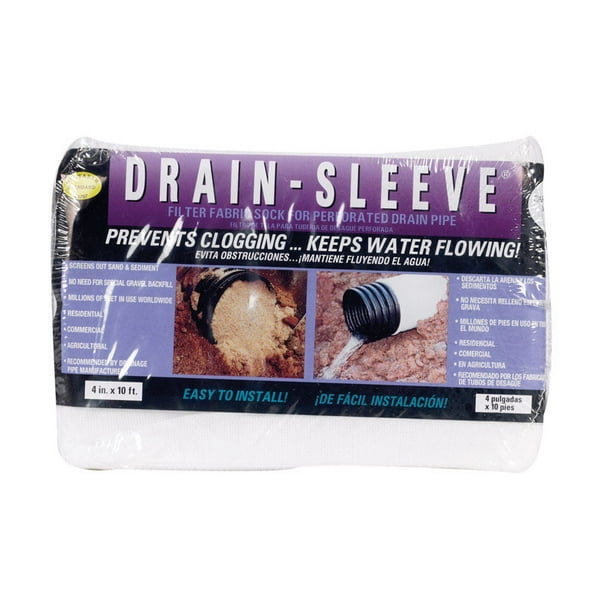 Drain Sleeve 4 in. Dia. x 10 ft. L Polyester Filter Fabric Sock ...